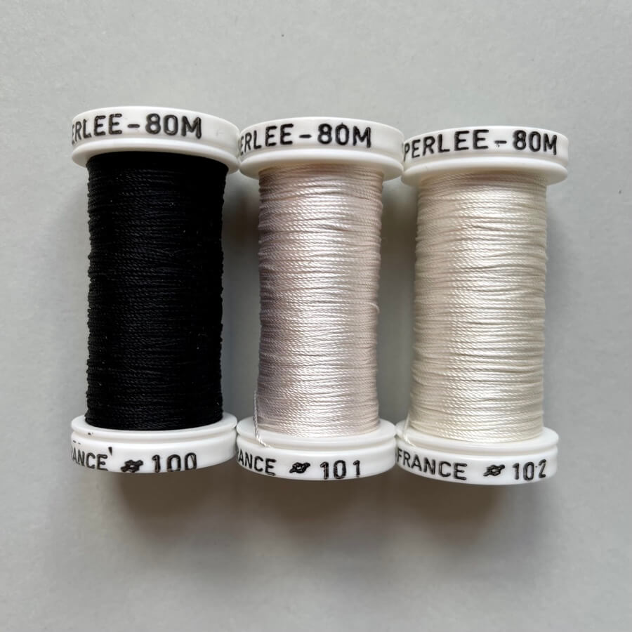 Soie Perlée | neutrals | 80 m – Werkstatt für Historische Stickmuster