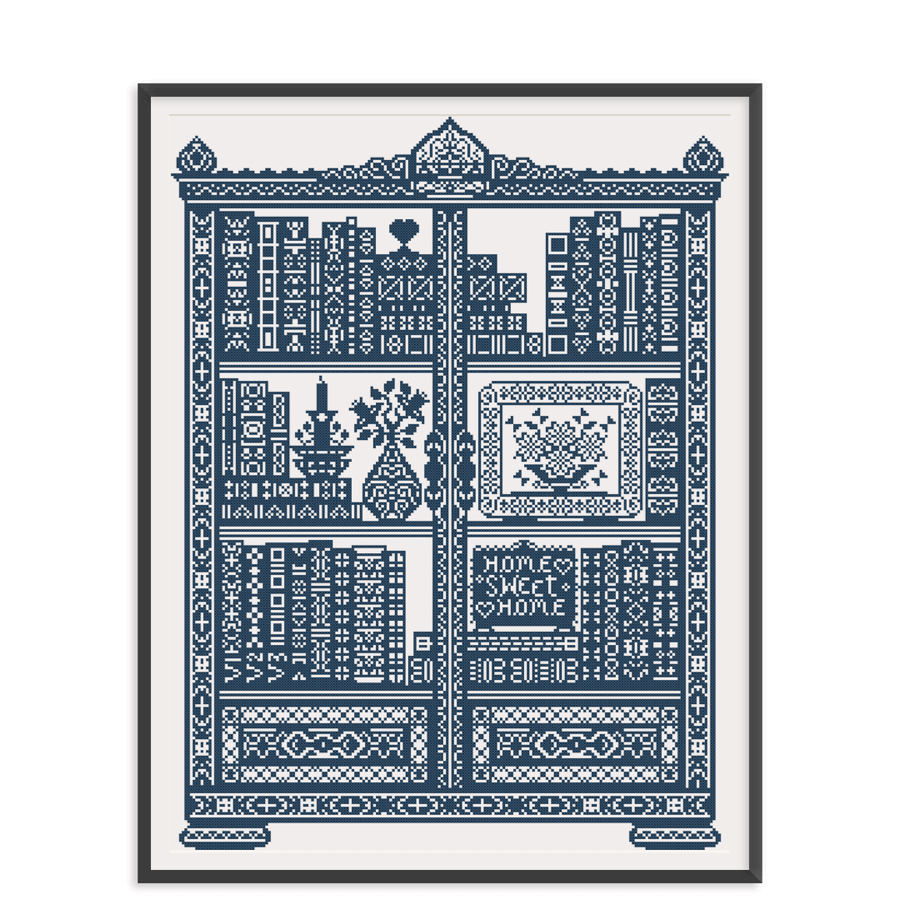 The Bookcase | Galliana Cross Stitch Designs | Stickvorlage | Stickpac ...