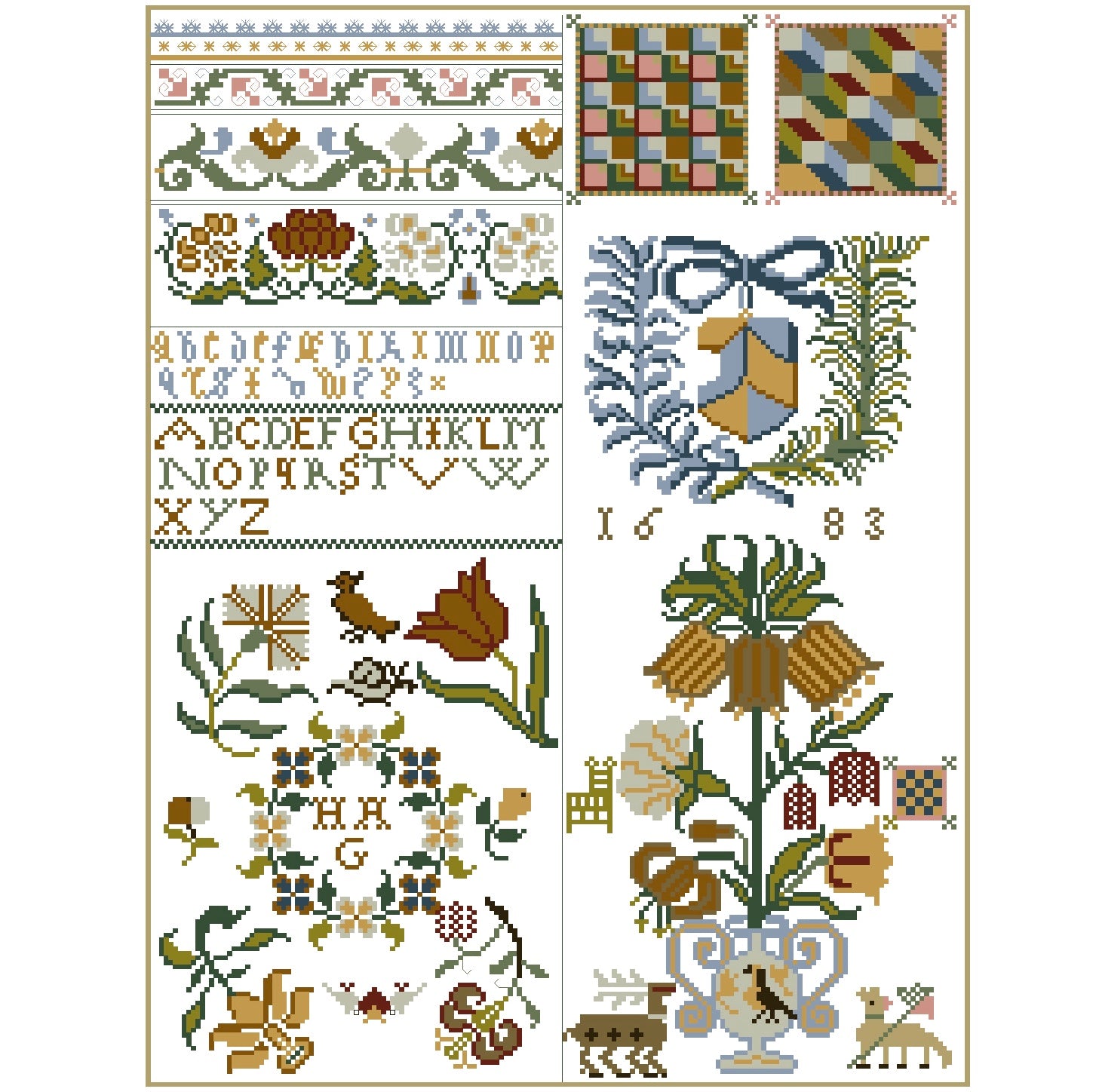 HAG 1683 | Nuremberg sampler – Werkstatt für Historische Stickmuster