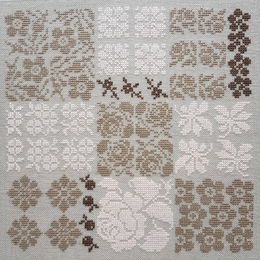 squares with flowers | Embroidery Template | embroidery kit – Werkstatt ...