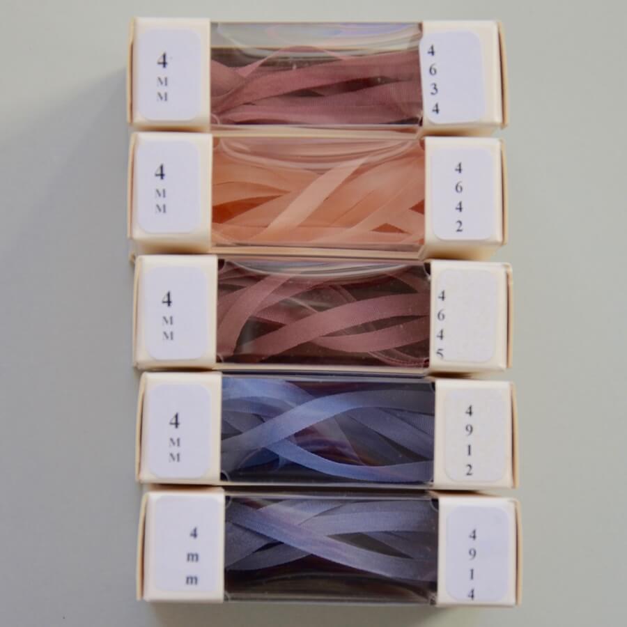 Ruban de Soie | silk ribbons | antique pink-2 lilac – Werkstatt für ...