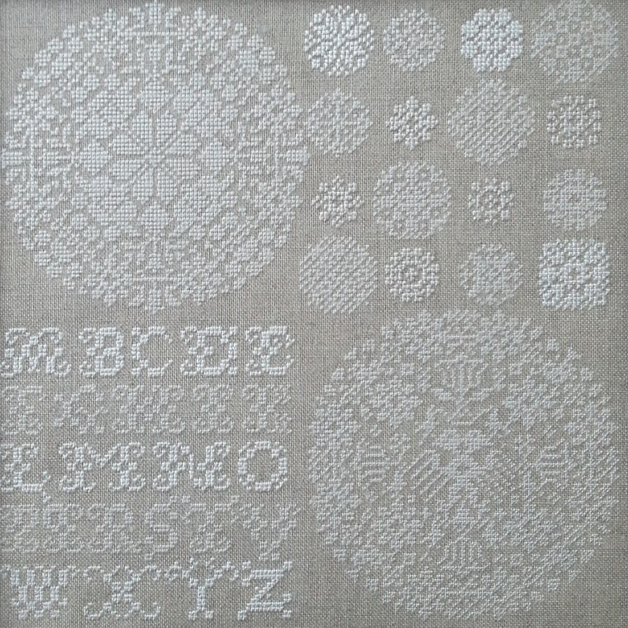 Elderberry #1 | Cross Stitch chart | kit | with rosettes and alphabet ...